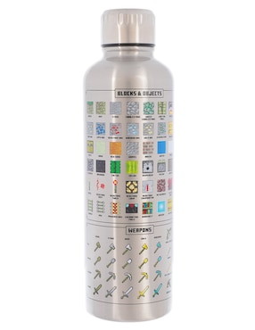 Termo Minecraft de metal con tapa rosca 500 ml